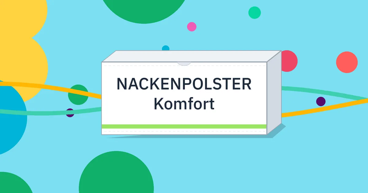 Symbolbild: Packung mit der Aufschrift NACKENPOLSTER Komfort (PZN 03668537) – Verfügbarkeit und Bezug in Apotheken in Frankfurt am Main