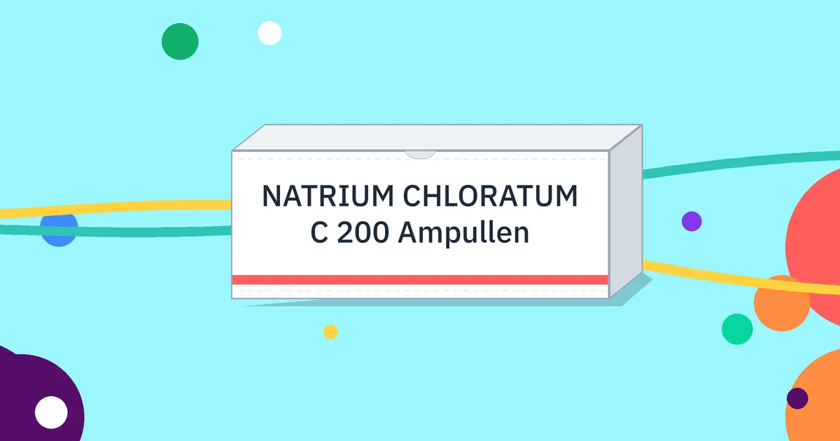Symbolbild: Packung mit der Aufschrift NATRIUM CHLORATUM C 200 Ampullen (PZN 11707346) – Verfügbarkeit und Bezug in Apotheken in Frankfurt am Main