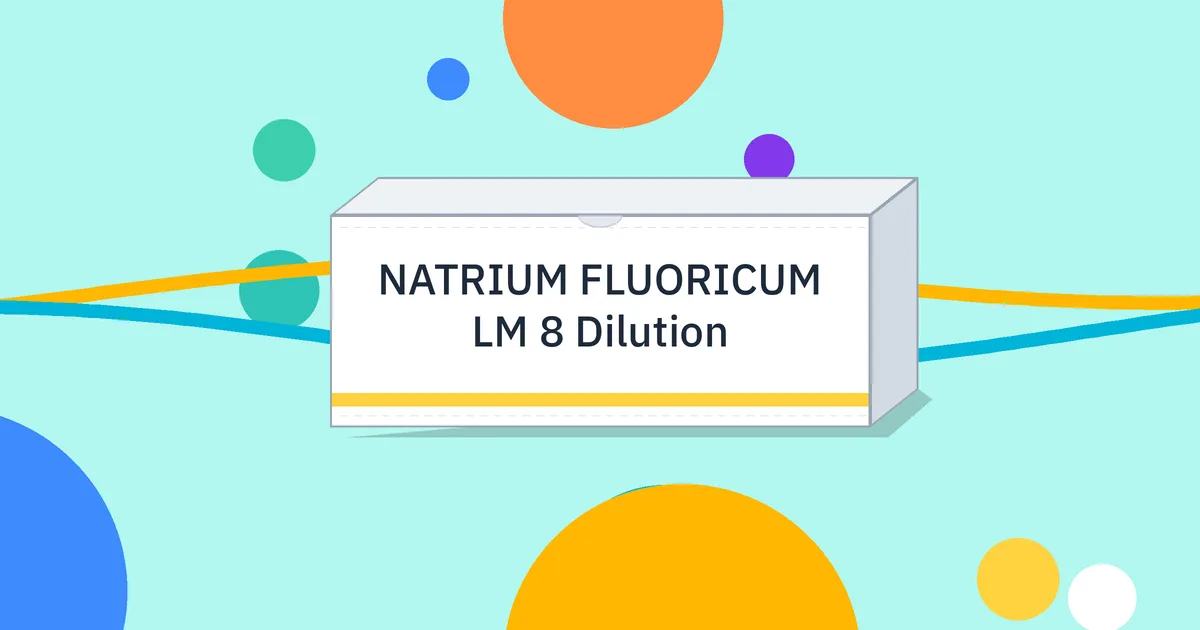 Symbolbild: Packung mit der Aufschrift NATRIUM FLUORICUM LM 8 Dilution (PZN 12962448) – Verfügbarkeit und Bezug in Apotheken in Frankfurt am Main