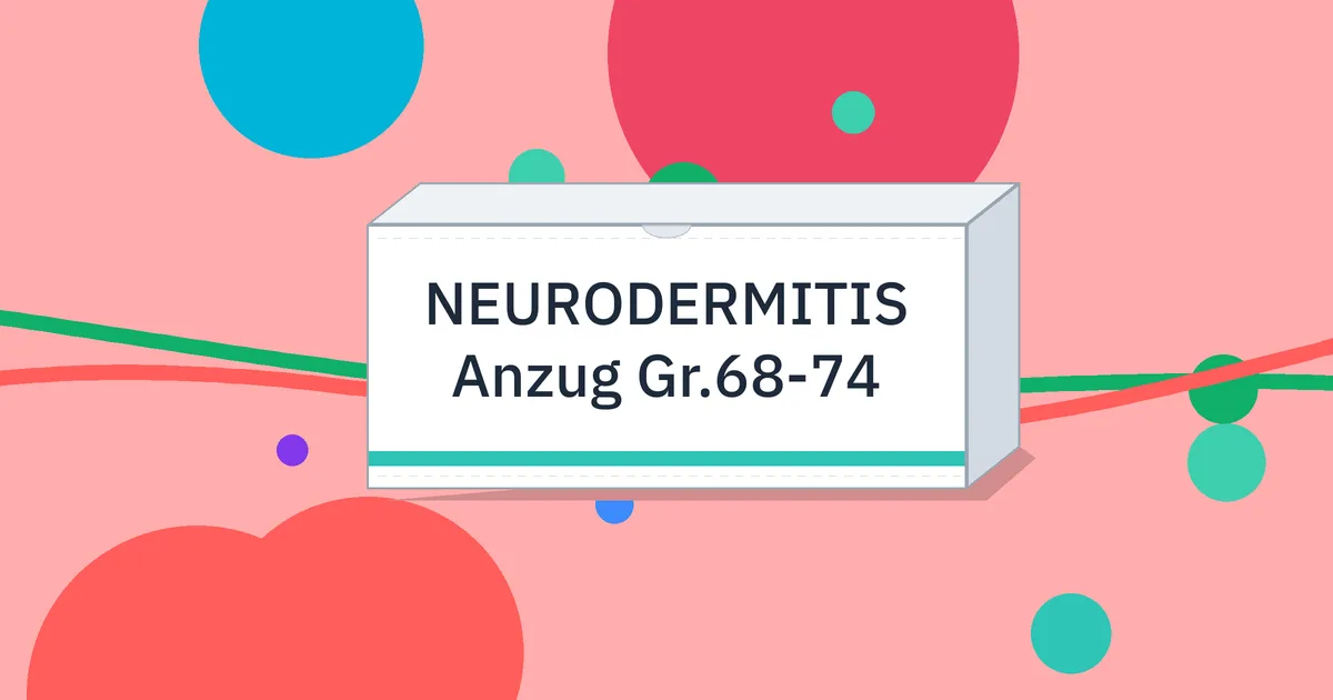 Symbolbild: Packung mit der Aufschrift NEURODERMITIS Anzug Gr.68-74 (PZN 07388533) – Verfügbarkeit und Bezug in Apotheken in Frankfurt am Main