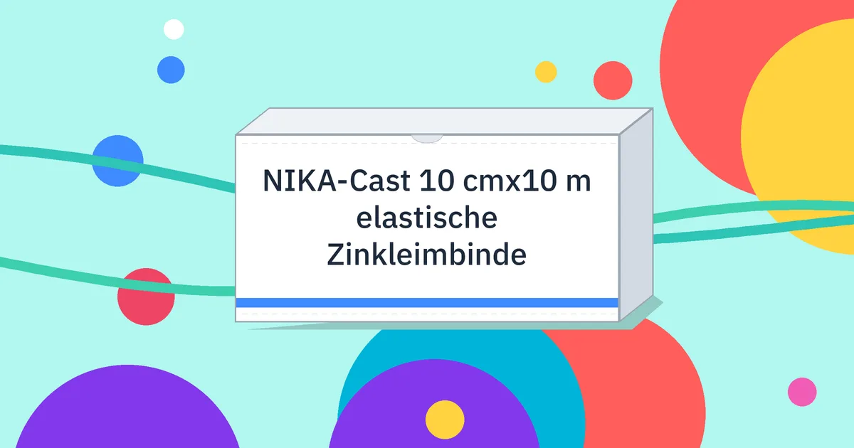 Symbolbild: Packung mit der Aufschrift NIKA-Cast 10 cmx10 m elastische Zinkleimbinde (PZN 02466010) – Verfügbarkeit und Bezug in Apotheken in Frankfurt am Main