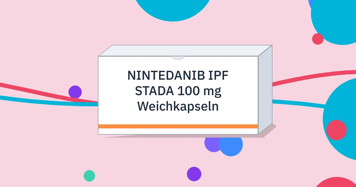 Symbolbild: Packung mit der Aufschrift NINTEDANIB IPF STADA 100 mg Weichkapseln (PZN 19207531) – Verfügbarkeit und Bezug in Apotheken in Frankfurt am Main