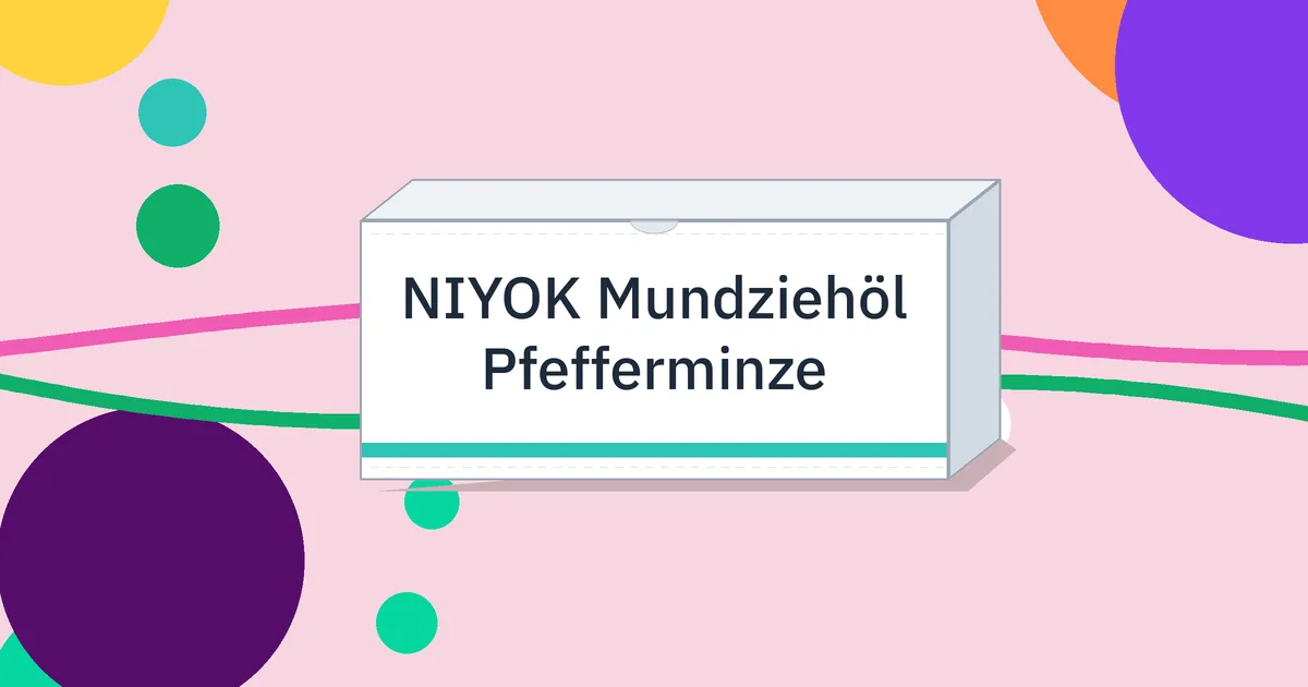Symbolbild: Packung mit der Aufschrift NIYOK Mundziehöl Pfefferminze (PZN 18836331) – Verfügbarkeit und Bezug in Apotheken in Frankfurt am Main