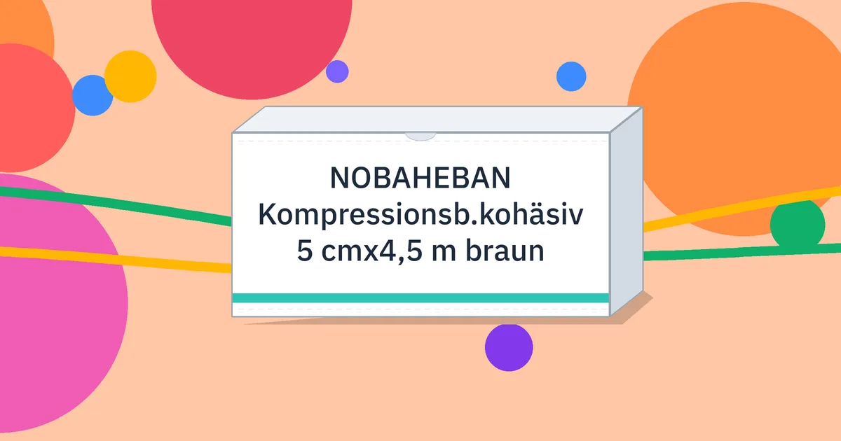 Symbolbild: Packung mit der Aufschrift NOBAHEBAN Kompressionsb.kohäsiv 5 cmx4,5 m braun (PZN 16028839) – Verfügbarkeit und Bezug in Apotheken in Frankfurt am Main