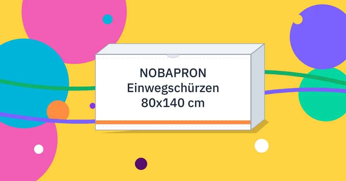 Symbolbild: Packung mit der Aufschrift NOBAPRON Einwegschürzen 80x140 cm (PZN 06437301) – Verfügbarkeit und Bezug in Apotheken in Frankfurt am Main