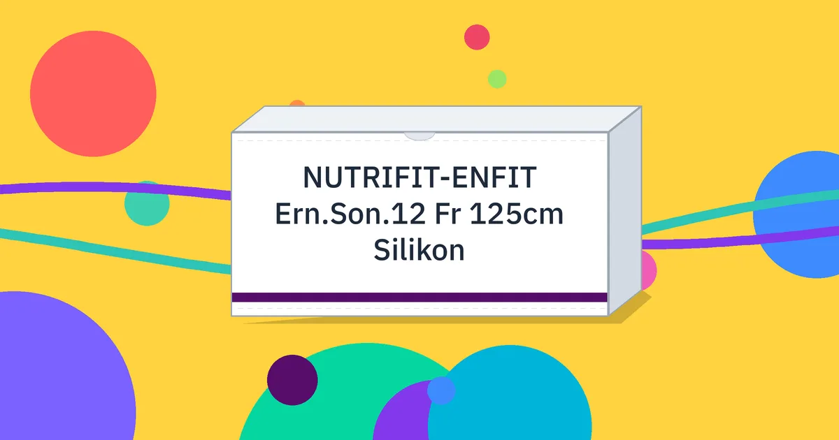 Symbolbild: Packung mit der Aufschrift NUTRIFIT-ENFIT Ern.Son.12 Fr 125cm Silikon (PZN 14186988) – Verfügbarkeit und Bezug in Apotheken in Frankfurt am Main