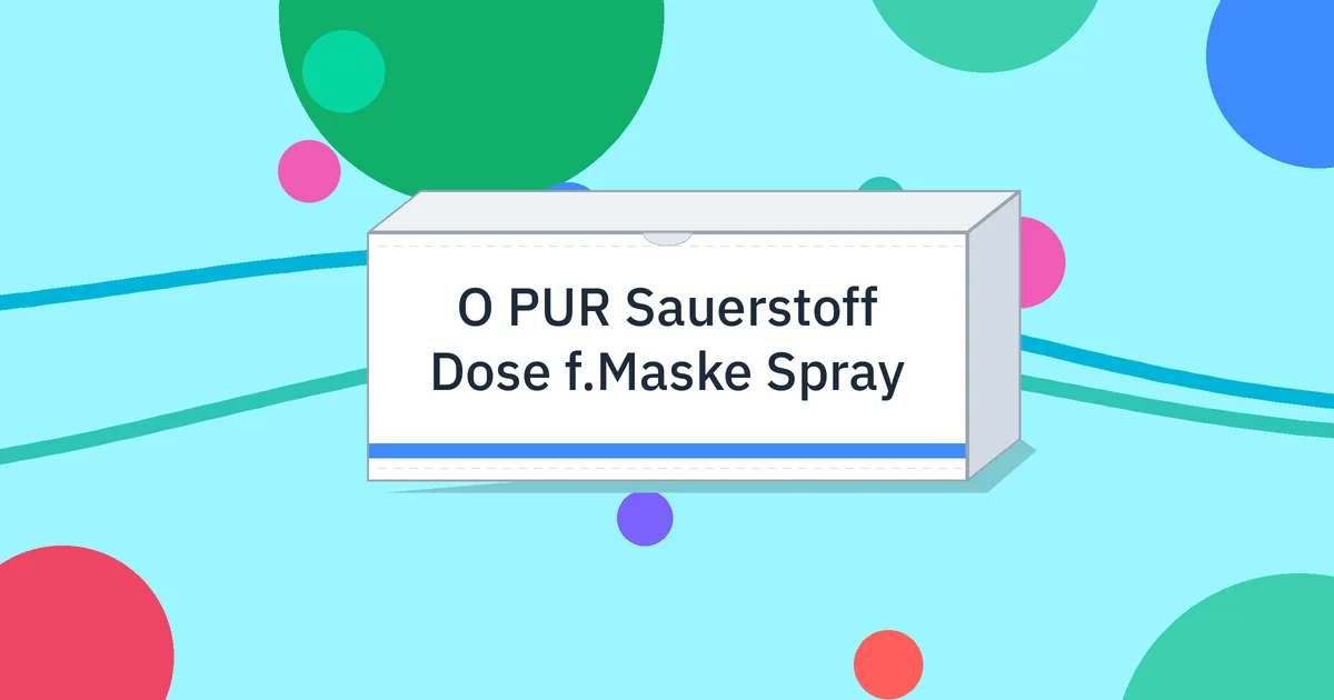 Symbolbild: Packung mit der Aufschrift O PUR Sauerstoff Dose f.Maske Spray (PZN 03044156) – Verfügbarkeit und Bezug in Apotheken in Frankfurt am Main
