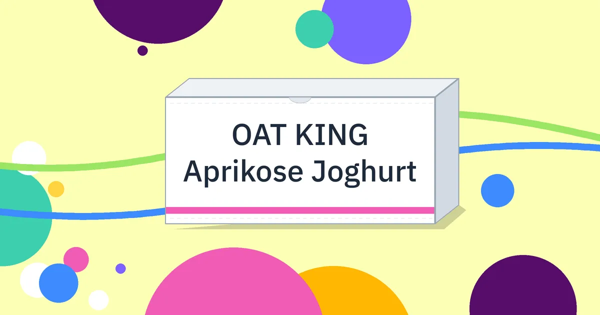 Symbolbild: Packung mit der Aufschrift OAT KING Aprikose Joghurt (PZN 09522289) – Verfügbarkeit und Bezug in Apotheken in Frankfurt am Main