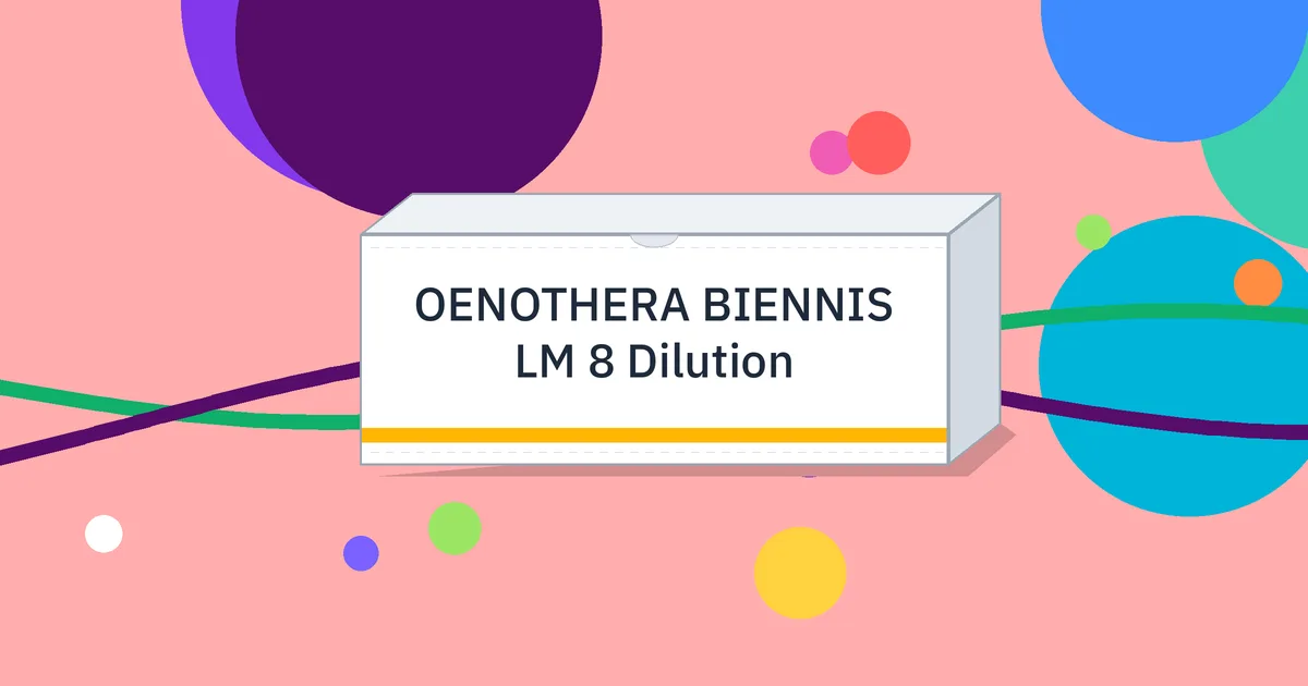 Symbolbild: Packung mit der Aufschrift OENOTHERA BIENNIS LM 8 Dilution (PZN 13622772) – Verfügbarkeit und Bezug in Apotheken in Frankfurt am Main
