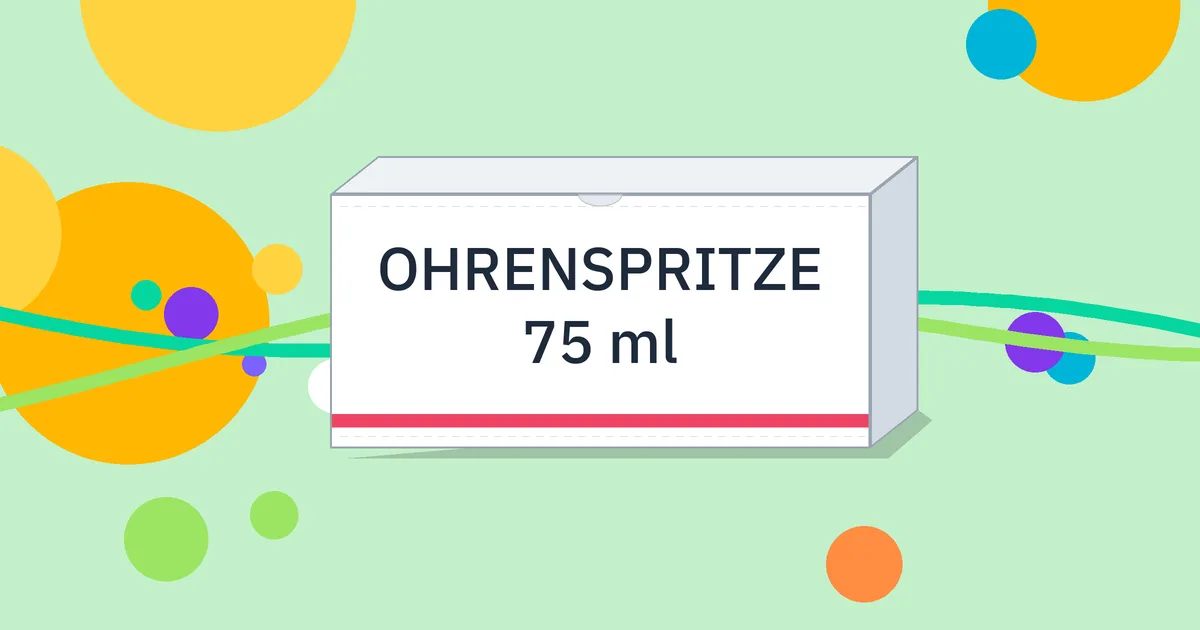 Symbolbild: Packung mit der Aufschrift OHRENSPRITZE 75 ml (PZN 03009680) – Verfügbarkeit und Bezug in Apotheken in Frankfurt am Main