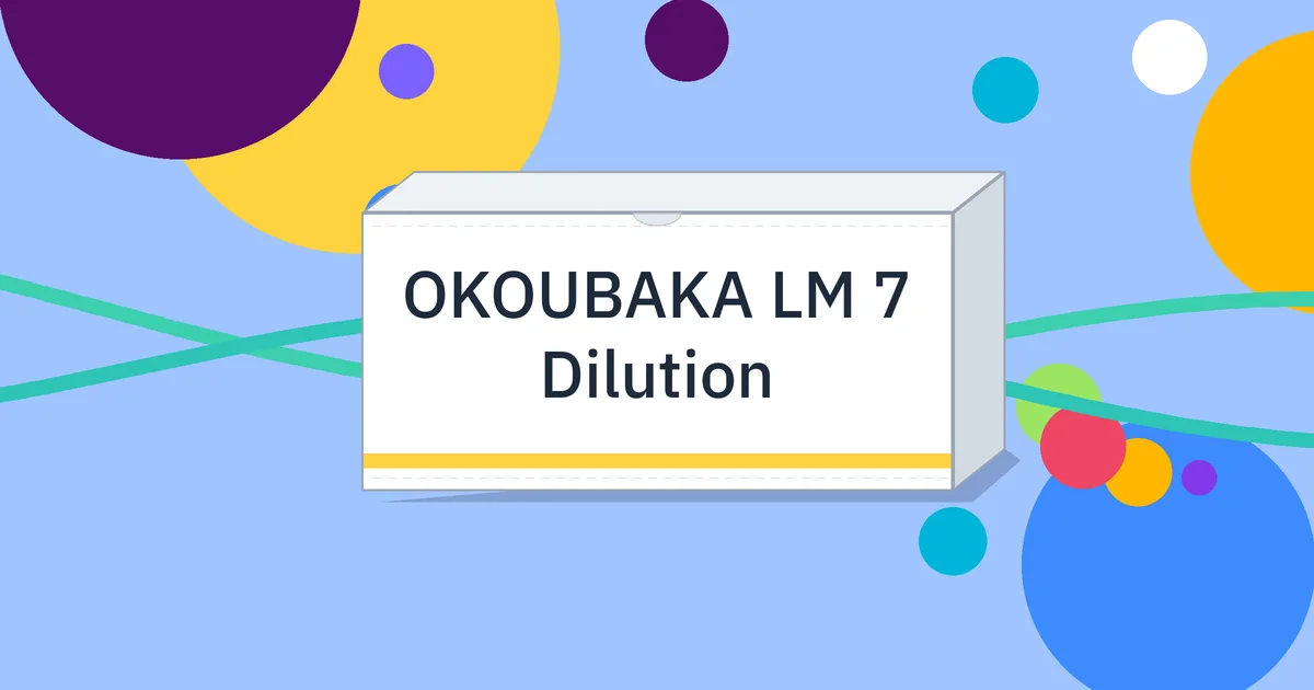 Symbolbild: Packung mit der Aufschrift OKOUBAKA LM 7 Dilution (PZN 12970726) – Verfügbarkeit und Bezug in Apotheken in Frankfurt am Main
