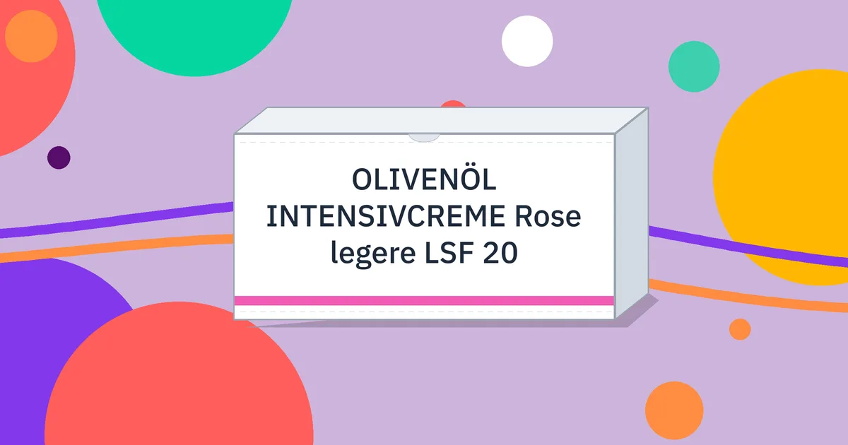 Symbolbild: Packung mit der Aufschrift OLIVENÖL INTENSIVCREME Rose legere LSF 20 (PZN 15266761) – Verfügbarkeit und Bezug in Apotheken in Frankfurt am Main