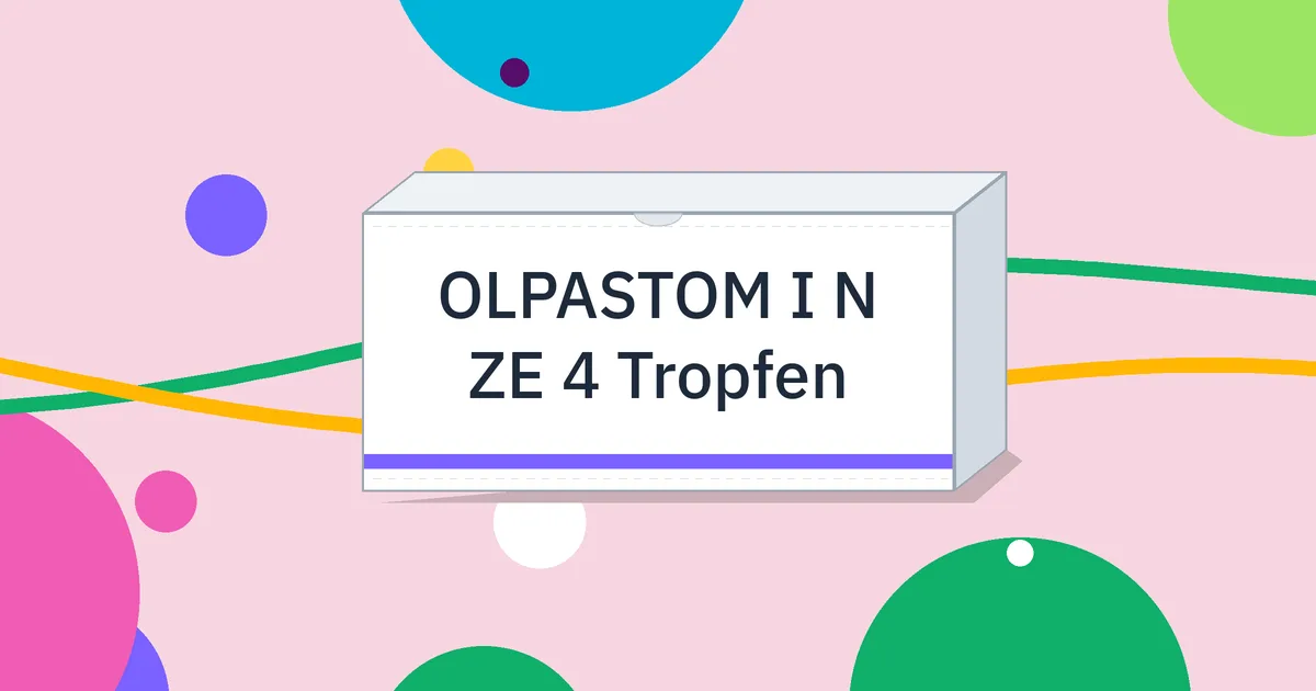 Symbolbild: Packung mit der Aufschrift OLPASTOM I N ZE 4 Tropfen (PZN 07117490) – Verfügbarkeit und Bezug in Apotheken in Frankfurt am Main