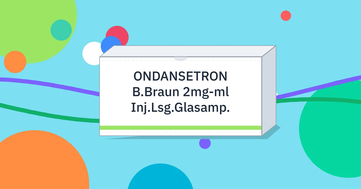 Symbolbild: Packung mit der Aufschrift ONDANSETRON B.Braun 2mg-ml Inj.Lsg.Glasamp. (PZN 00109748) – Verfügbarkeit und Bezug in Apotheken in Frankfurt am Main
