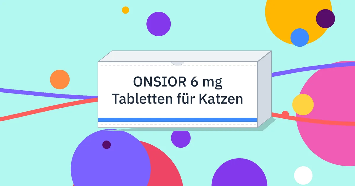 Symbolbild: Packung mit der Aufschrift ONSIOR 6 mg Tabletten für Katzen (PZN 09717691) – Verfügbarkeit und Bezug in Apotheken in Frankfurt am Main