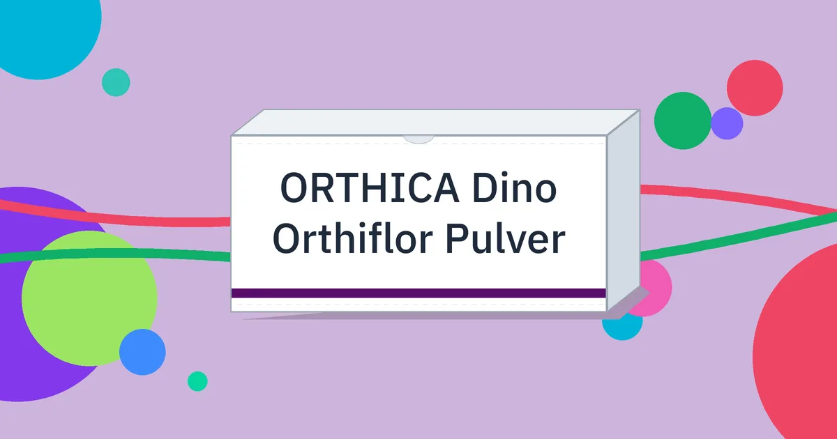 Symbolbild: Packung mit der Aufschrift ORTHICA Dino Orthiflor Pulver (PZN 19440664) – Verfügbarkeit und Bezug in Apotheken in Frankfurt am Main