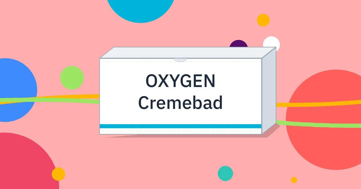 Symbolbild: Packung mit der Aufschrift OXYGEN Cremebad (PZN 12361039) – Verfügbarkeit und Bezug in Apotheken in Frankfurt am Main