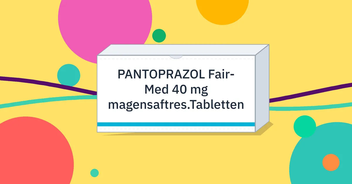 Symbolbild: Packung mit der Aufschrift PANTOPRAZOL Fair-Med 40 mg magensaftres.Tabletten (PZN 14214704) – Verfügbarkeit und Bezug in Apotheken in Frankfurt am Main