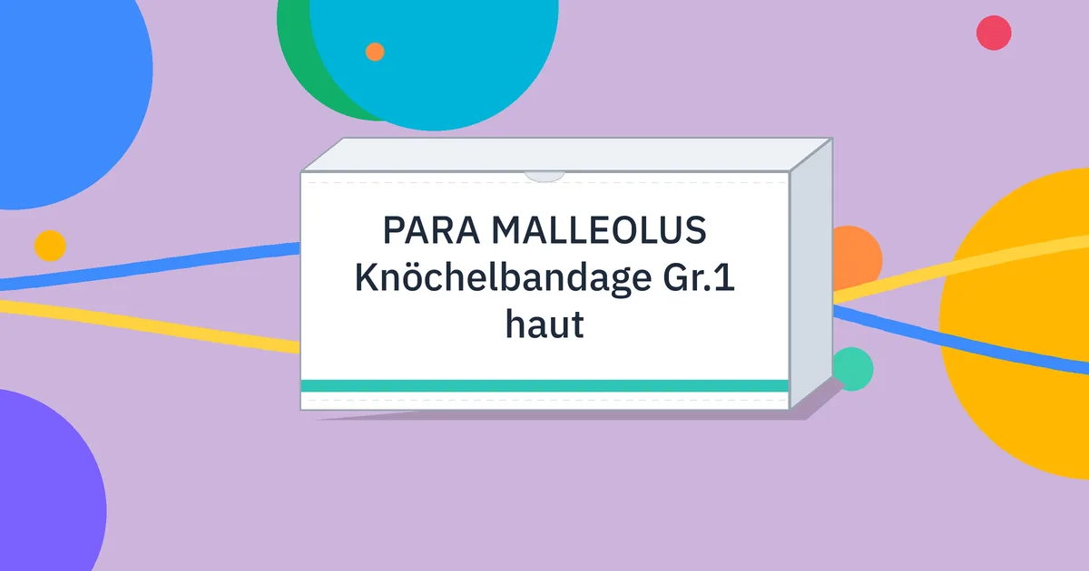 Symbolbild: Packung mit der Aufschrift PARA MALLEOLUS Knöchelbandage Gr.1 haut (PZN 13763455) – Verfügbarkeit und Bezug in Apotheken in Frankfurt am Main