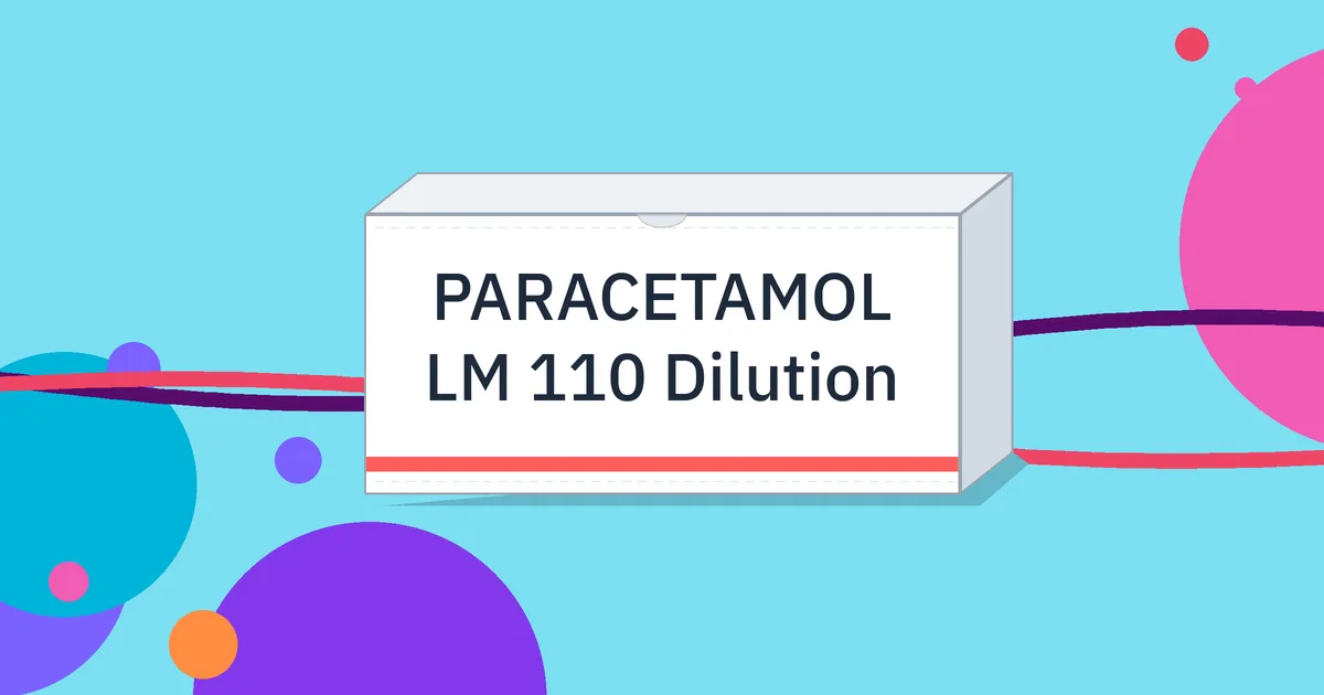 Symbolbild: Packung mit der Aufschrift PARACETAMOL LM 110 Dilution (PZN 12976628) – Verfügbarkeit und Bezug in Apotheken in Frankfurt am Main