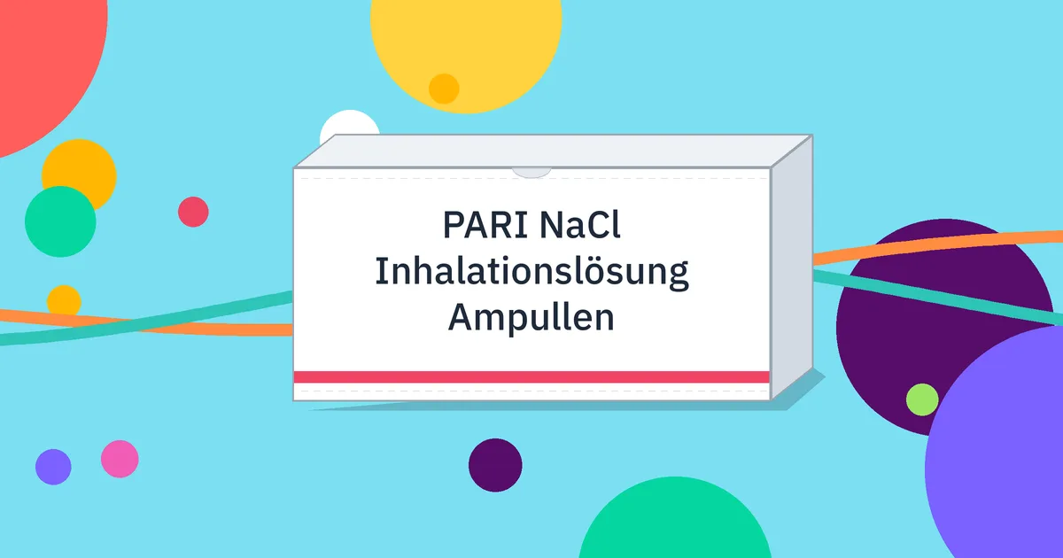 Symbolbild: Packung mit der Aufschrift PARI NaCl Inhalationslösung Ampullen (PZN 03450382) – Verfügbarkeit und Bezug in Apotheken in Frankfurt am Main