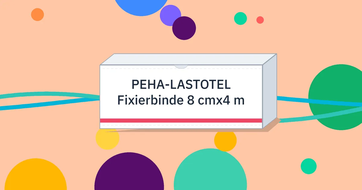 Symbolbild: Packung mit der Aufschrift PEHA-LASTOTEL Fixierbinde 8 cmx4 m (PZN 19703164) – Verfügbarkeit und Bezug in Apotheken in Frankfurt am Main