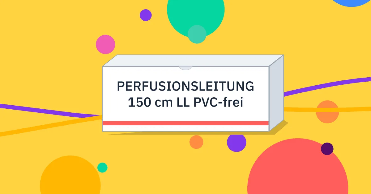 Symbolbild: Packung mit der Aufschrift PERFUSIONSLEITUNG 150 cm LL PVC-frei (PZN 17487897) – Verfügbarkeit und Bezug in Apotheken in Frankfurt am Main