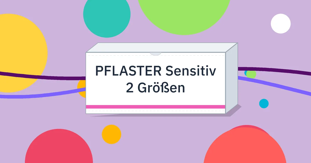 Symbolbild: Packung mit der Aufschrift PFLASTER Sensitiv 2 Größen (PZN 19269182) – Verfügbarkeit und Bezug in Apotheken in Frankfurt am Main