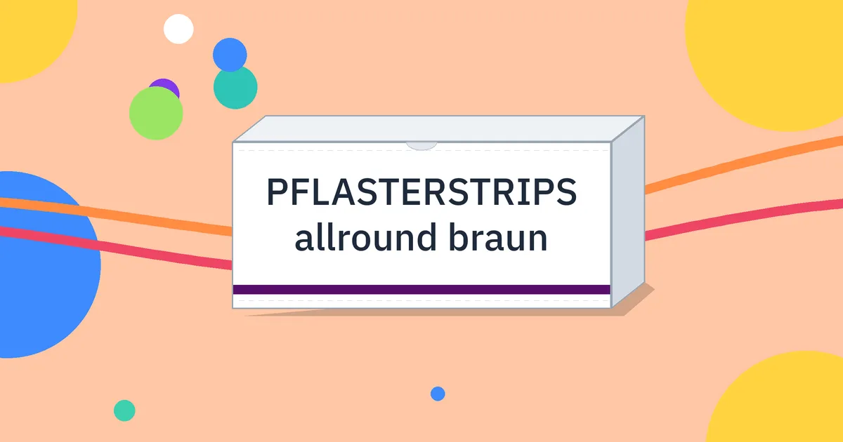 Symbolbild: Packung mit der Aufschrift PFLASTERSTRIPS allround braun (PZN 15249202) – Verfügbarkeit und Bezug in Apotheken in Frankfurt am Main