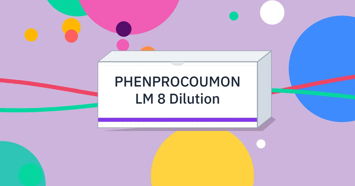Symbolbild: Packung mit der Aufschrift PHENPROCOUMON LM 8 Dilution (PZN 13637839) – Verfügbarkeit und Bezug in Apotheken in Frankfurt am Main
