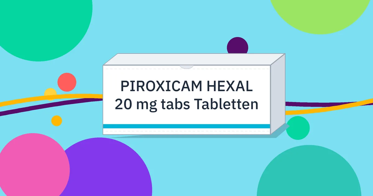 Symbolbild: Packung mit der Aufschrift PIROXICAM HEXAL 20 mg tabs Tabletten (PZN 03411979) – Verfügbarkeit und Bezug in Apotheken in Frankfurt am Main