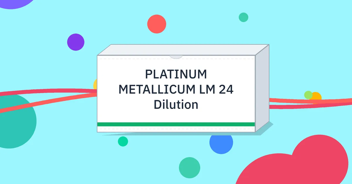 Symbolbild: Packung mit der Aufschrift PLATINUM METALLICUM LM 24 Dilution (PZN 13038501) – Verfügbarkeit und Bezug in Apotheken in Frankfurt am Main