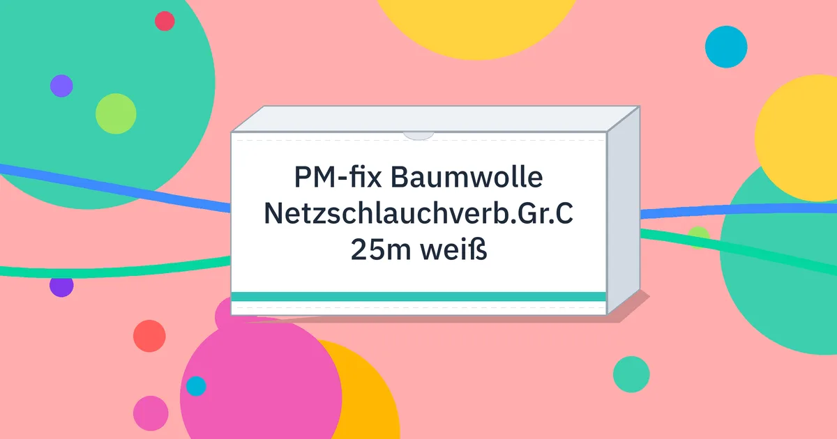 Symbolbild: Packung mit der Aufschrift PM-fix Baumwolle Netzschlauchverb.Gr.C 25m weiß (PZN 18844307) – Verfügbarkeit und Bezug in Apotheken in Frankfurt am Main