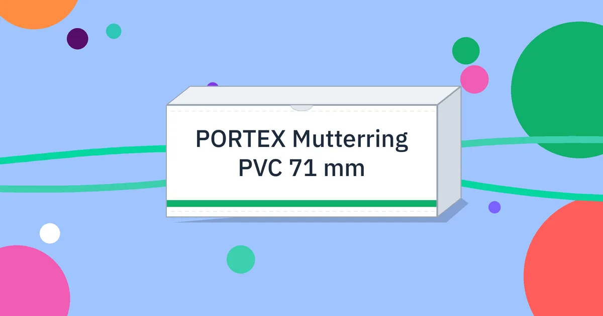 Symbolbild: Packung mit der Aufschrift PORTEX Mutterring PVC 71 mm (PZN 07690048) – Verfügbarkeit und Bezug in Apotheken in Frankfurt am Main