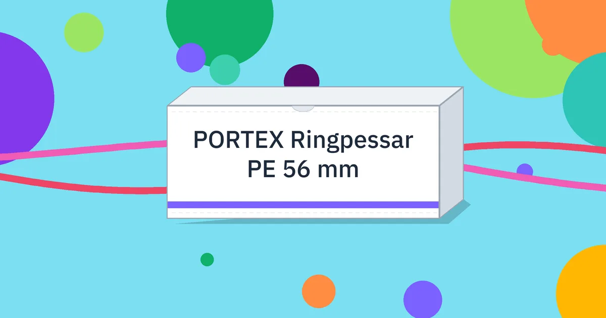 Symbolbild: Packung mit der Aufschrift PORTEX Ringpessar PE 56 mm (PZN 07690172) – Verfügbarkeit und Bezug in Apotheken in Frankfurt am Main