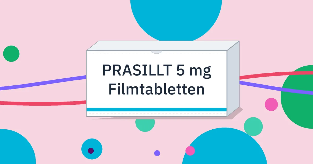 Symbolbild: Packung mit der Aufschrift PRASILLT 5 mg Filmtabletten (PZN 15240081) – Verfügbarkeit und Bezug in Apotheken in Frankfurt am Main