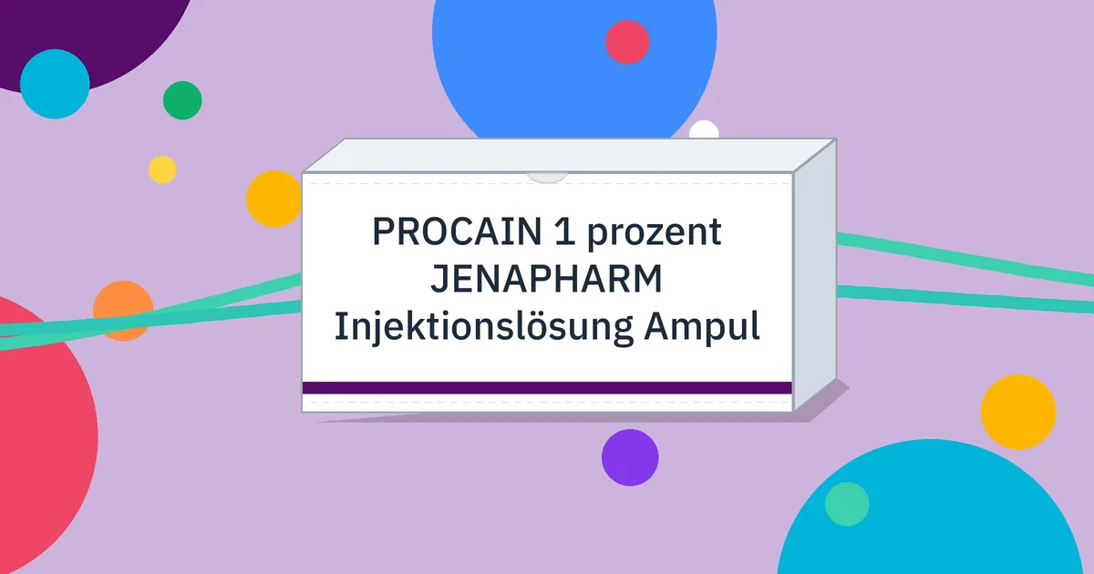 Symbolbild: Packung mit der Aufschrift PROCAIN 1 prozent JENAPHARM Injektionslösung Ampul (PZN 04022582) – Verfügbarkeit und Bezug in Apotheken in Frankfurt am Main
