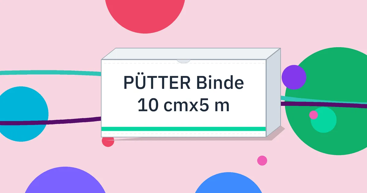 Symbolbild: Packung mit der Aufschrift PÜTTER Binde 10 cmx5 m (PZN 19785972) – Verfügbarkeit und Bezug in Apotheken in Frankfurt am Main