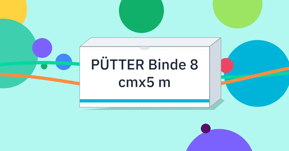 Symbolbild: Packung mit der Aufschrift PÜTTER Binde 8 cmx5 m (PZN 16226261) – Verfügbarkeit und Bezug in Apotheken in Frankfurt am Main