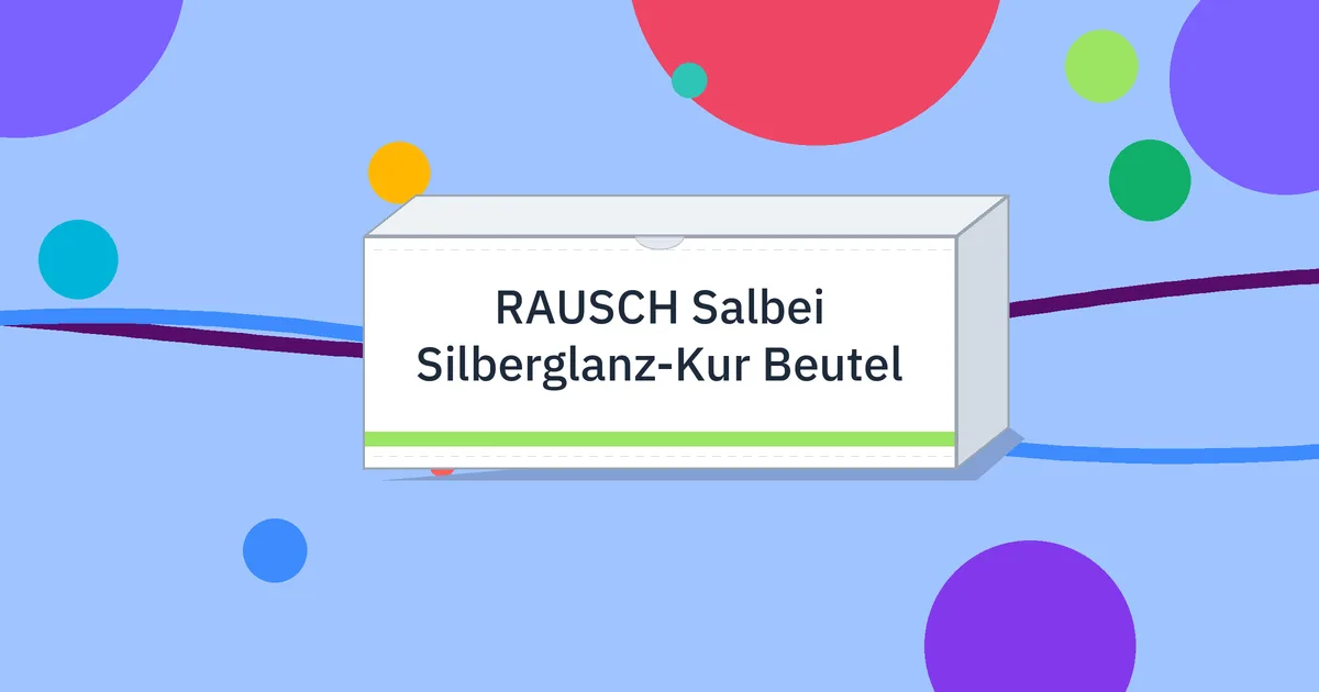 Symbolbild: Packung mit der Aufschrift RAUSCH Salbei Silberglanz-Kur Beutel (PZN 17197001) – Verfügbarkeit und Bezug in Apotheken in Frankfurt am Main