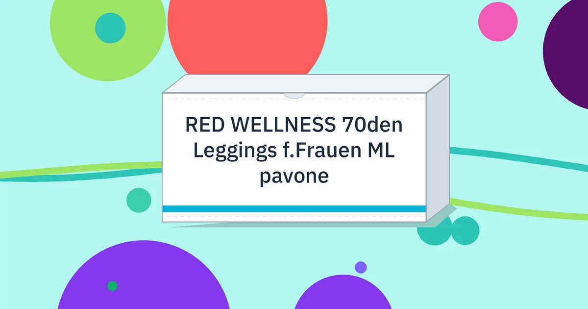 Symbolbild: Packung mit der Aufschrift RED WELLNESS 70den Leggings f.Frauen ML pavone (PZN 16174989) – Verfügbarkeit und Bezug in Apotheken in Frankfurt am Main
