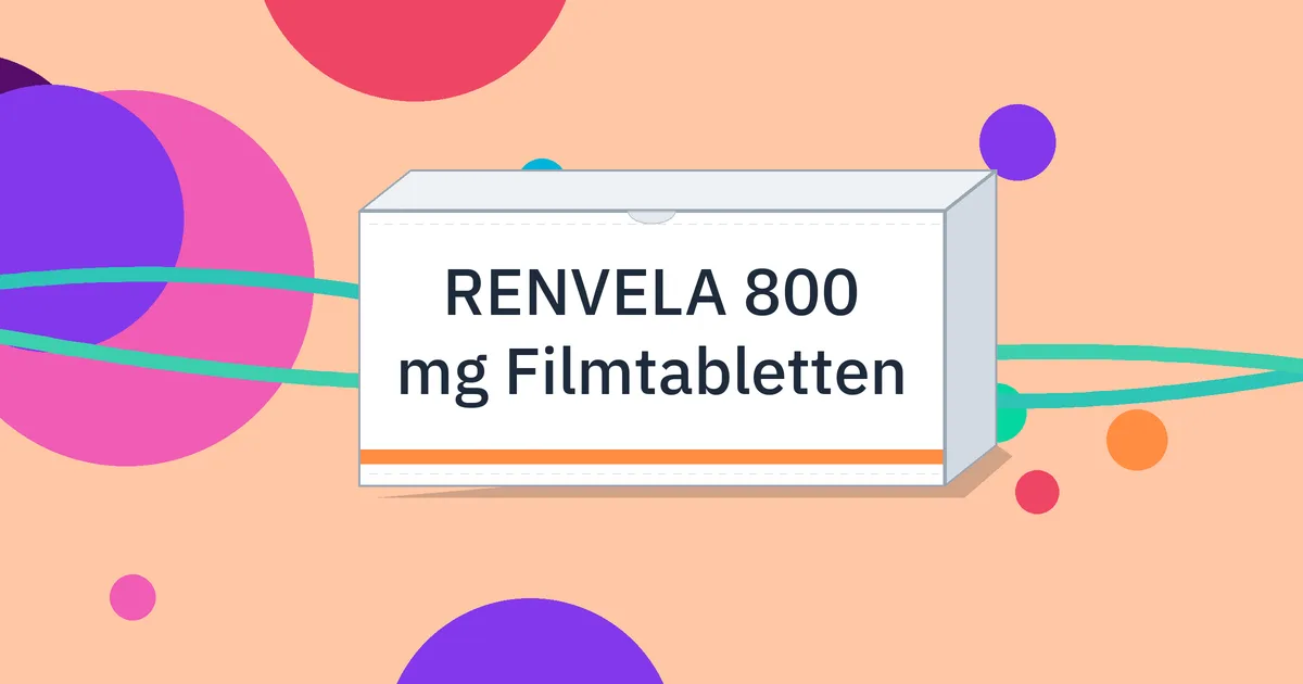 Symbolbild: Packung mit der Aufschrift RENVELA 800 mg Filmtabletten (PZN 16334217) – Verfügbarkeit und Bezug in Apotheken in Frankfurt am Main