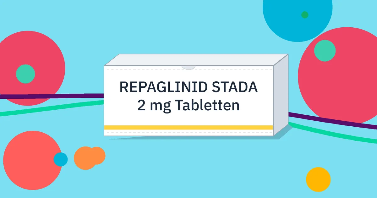 Symbolbild: Packung mit der Aufschrift REPAGLINID STADA 2 mg Tabletten (PZN 05466252) – Verfügbarkeit und Bezug in Apotheken in Frankfurt am Main
