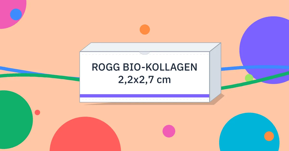 Symbolbild: Packung mit der Aufschrift ROGG BIO-KOLLAGEN 2,2x2,7 cm (PZN 01630200) – Verfügbarkeit und Bezug in Apotheken in Frankfurt am Main