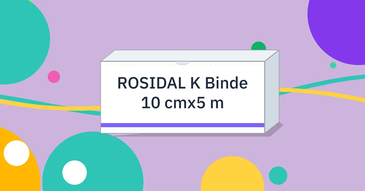 Symbolbild: Packung mit der Aufschrift ROSIDAL K Binde 10 cmx5 m (PZN 17833371) – Verfügbarkeit und Bezug in Apotheken in Frankfurt am Main