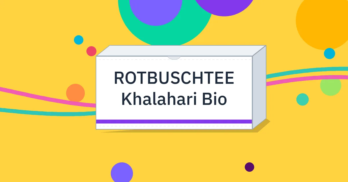 Symbolbild: Packung mit der Aufschrift ROTBUSCHTEE Khalahari Bio (PZN 10932147) – Verfügbarkeit und Bezug in Apotheken in Frankfurt am Main