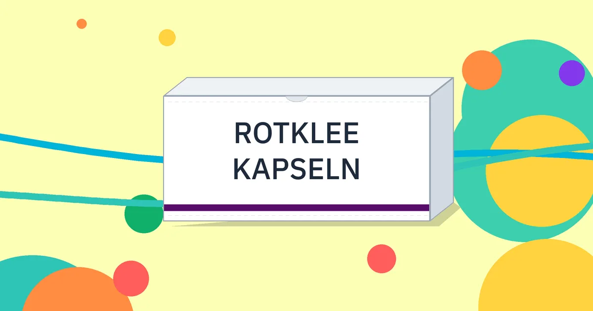 Symbolbild: Packung mit der Aufschrift ROTKLEE KAPSELN (PZN 00120402) – Verfügbarkeit und Bezug in Apotheken in Frankfurt am Main