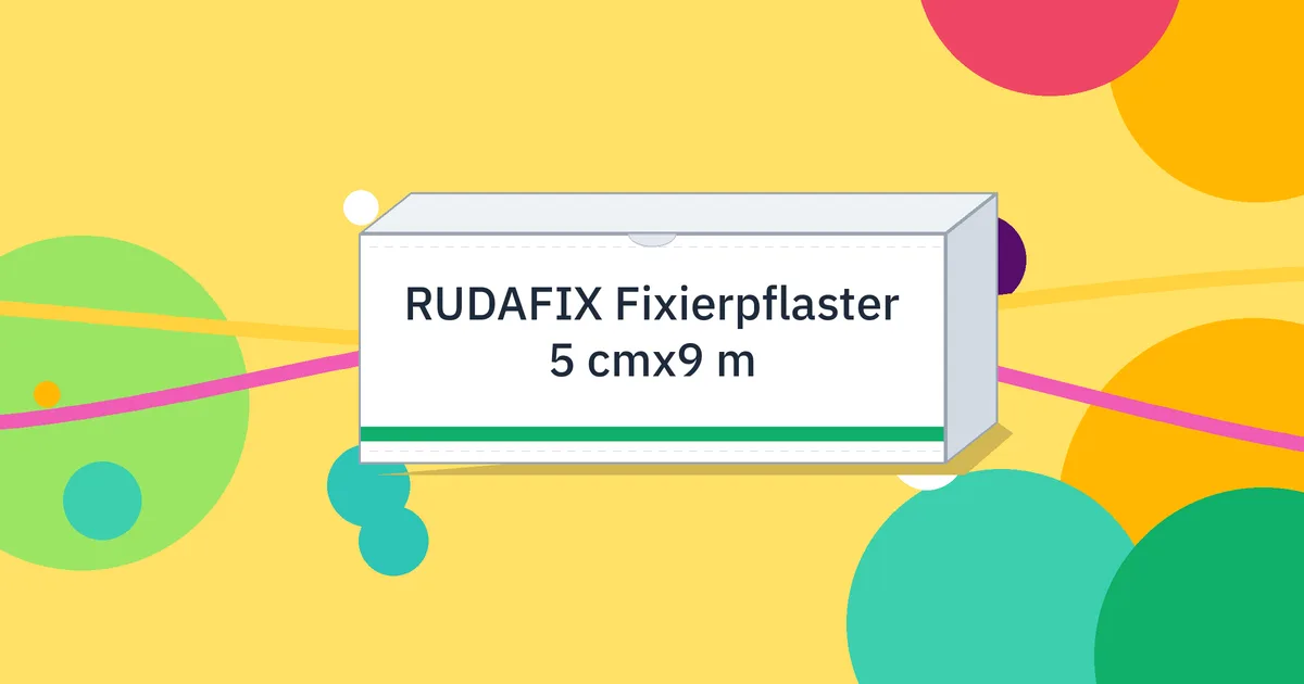 Symbolbild: Packung mit der Aufschrift RUDAFIX Fixierpflaster 5 cmx9 m (PZN 00031354) – Verfügbarkeit und Bezug in Apotheken in Frankfurt am Main