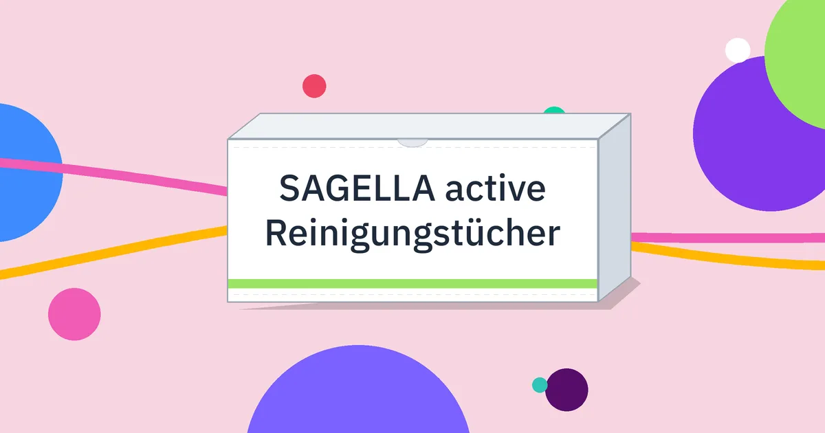 Symbolbild: Packung mit der Aufschrift SAGELLA active Reinigungstücher (PZN 10123620) – Verfügbarkeit und Bezug in Apotheken in Frankfurt am Main
