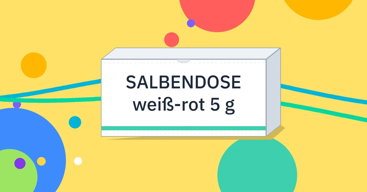 Symbolbild: Packung mit der Aufschrift SALBENDOSE weiß-rot 5 g (PZN 18138934) – Verfügbarkeit und Bezug in Apotheken in Frankfurt am Main